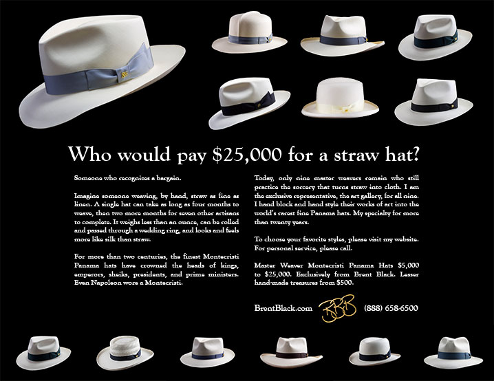 Making Ads for Hats — Brent Black Panama Hats