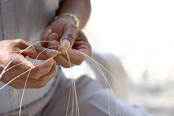 Beginning the Weaving — Brent Black Panama Hats